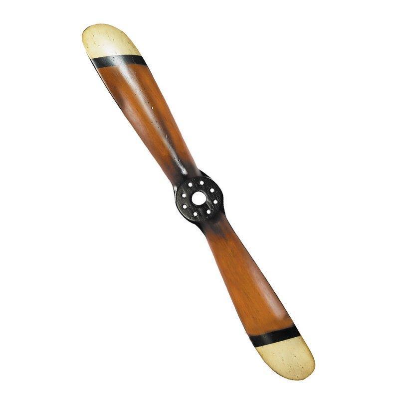 Hélice Rétro en bois noire/blanche patinée 70 cm - La Boutique du ...